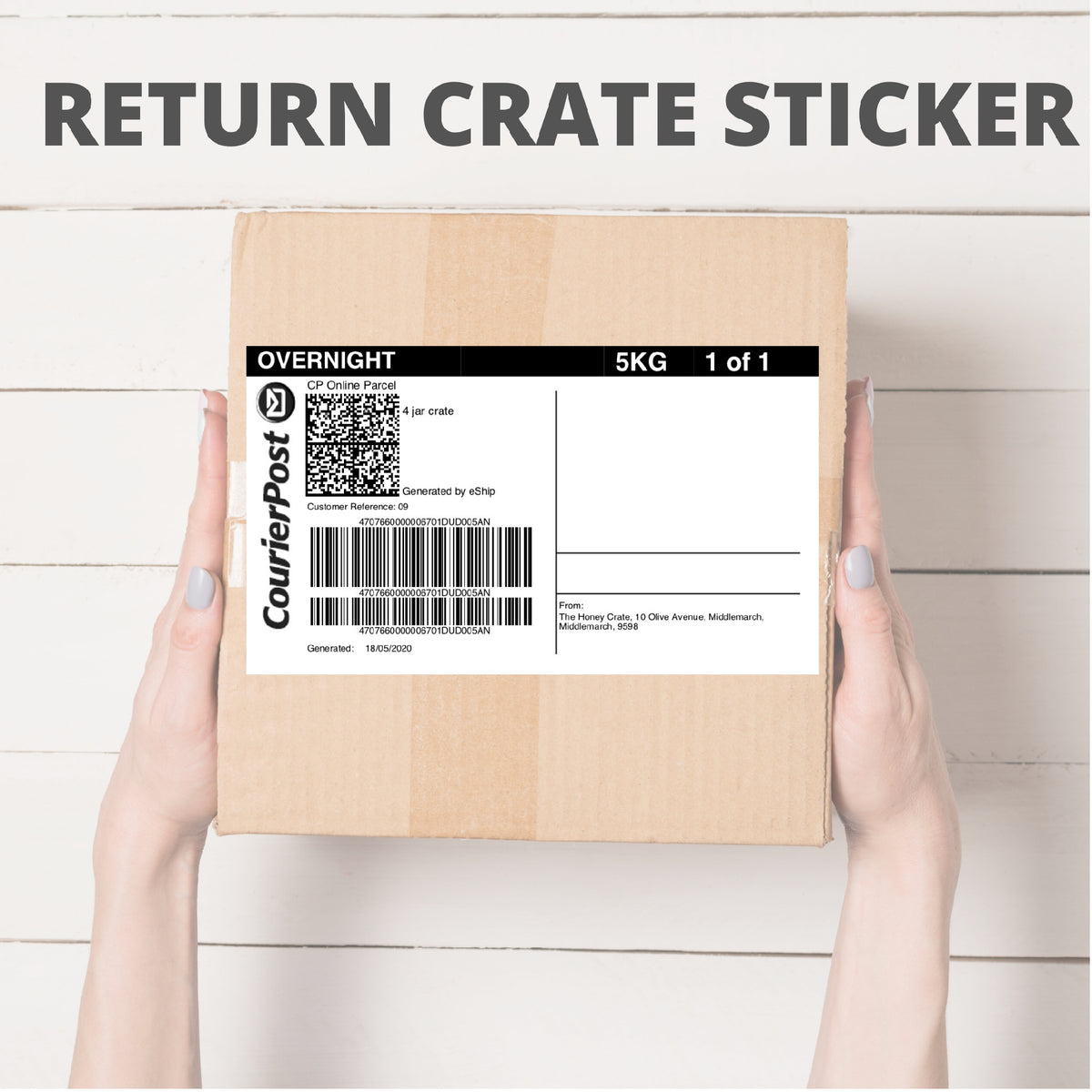 The Honey Crate | Return crate sticker